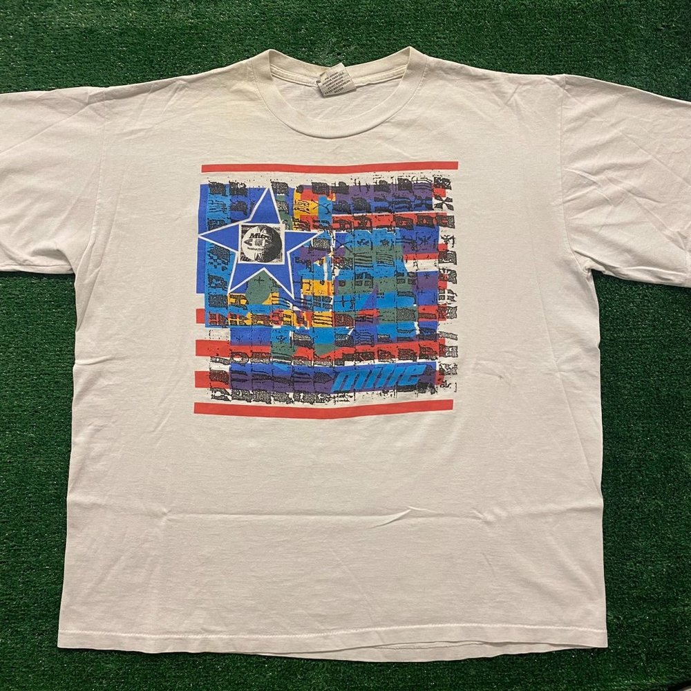 Mitre Volleyball Nations Flags Vintage 90s Sports T-S… - Gem